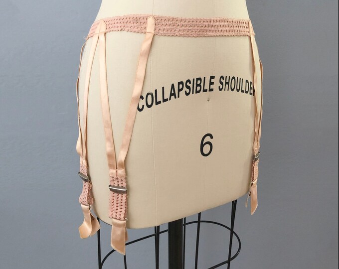 Vintage 1950-60s Pink Garter Belt Pin up Garters Size Medium Large ...