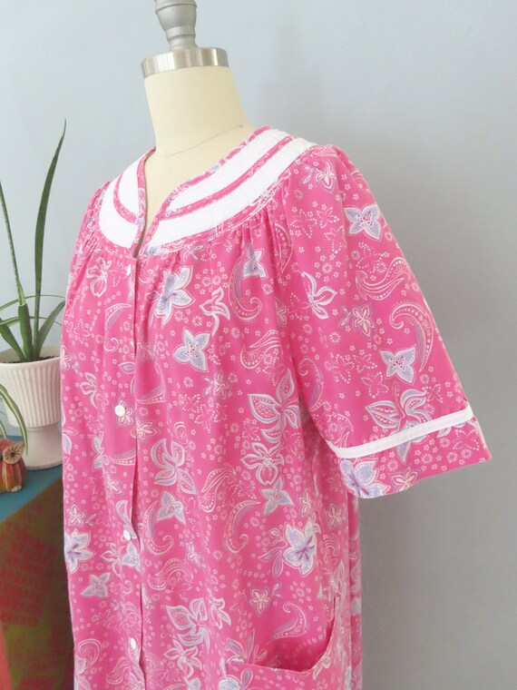 1980s red paisley floral house dress | large | mumu m… - Gem