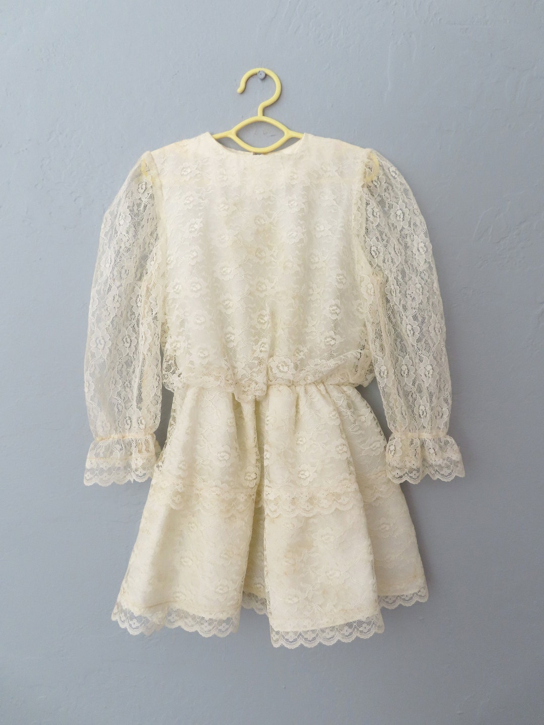 1960s Floral Lace Party Dress - Girls Size 6 - Sharlyn Vintage - Etsy