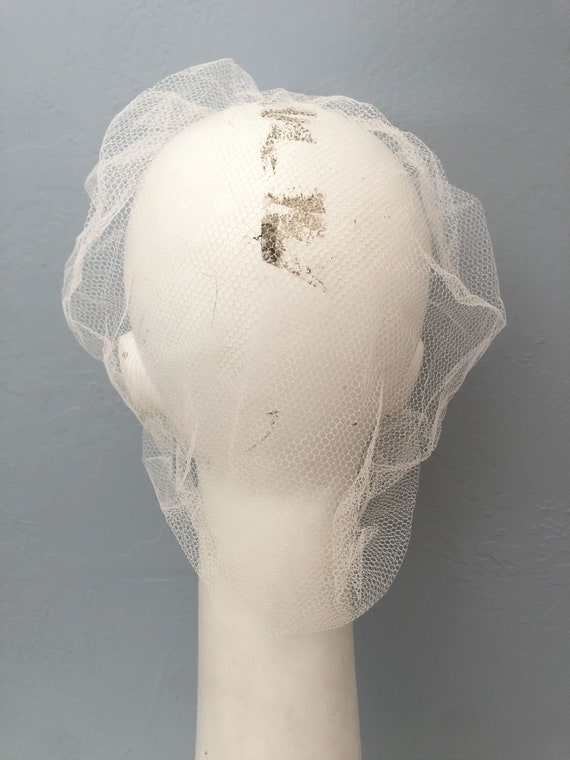 1950s sheer nylon tulle bonnet hair do scarf | one si… - Gem