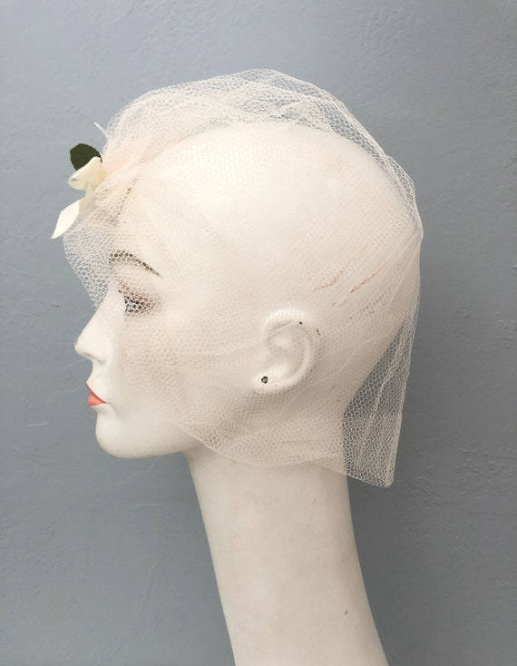1950s sheer nylon tulle bonnet hair do scarf | one si… - Gem