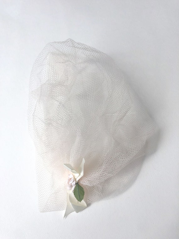 1950s sheer nylon tulle bonnet hair do scarf | one si… - Gem