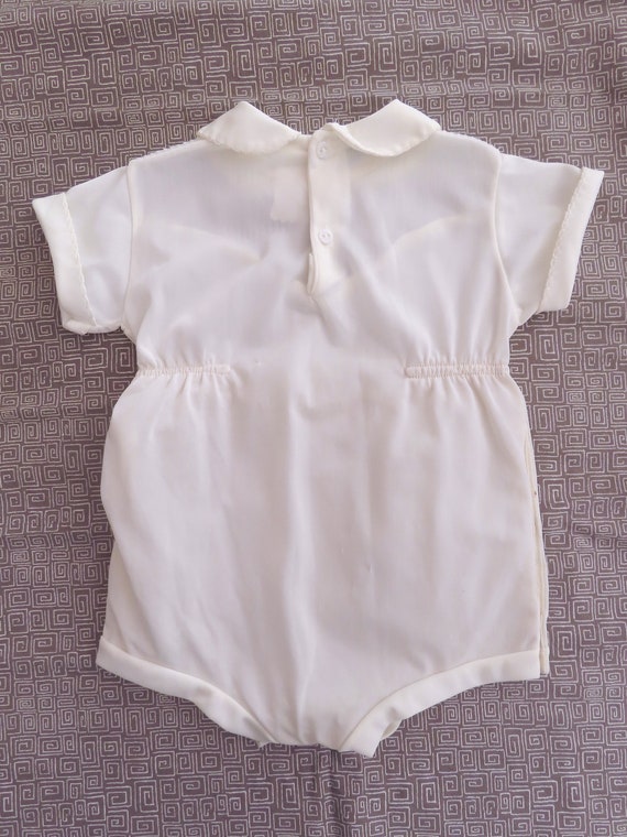 1950s infant white nylon creeper romper | size 6 mos … - Gem