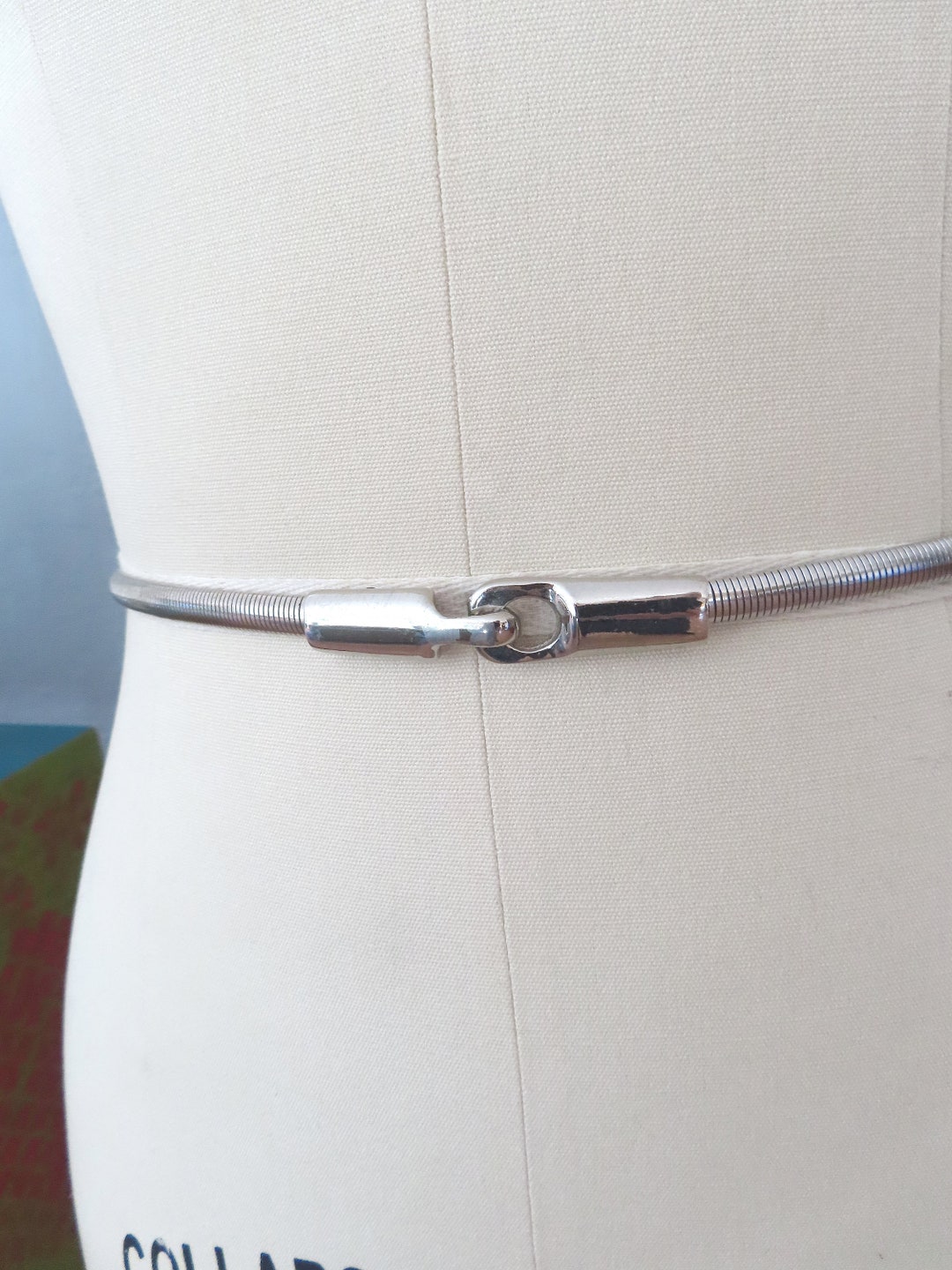 1970s Skinny Silver Stretch Snake Belt Disco Belt Medium Large Metal ...