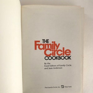 1974 the Family Circle Cookbook | Farmhouse Kitchen Vintage ...