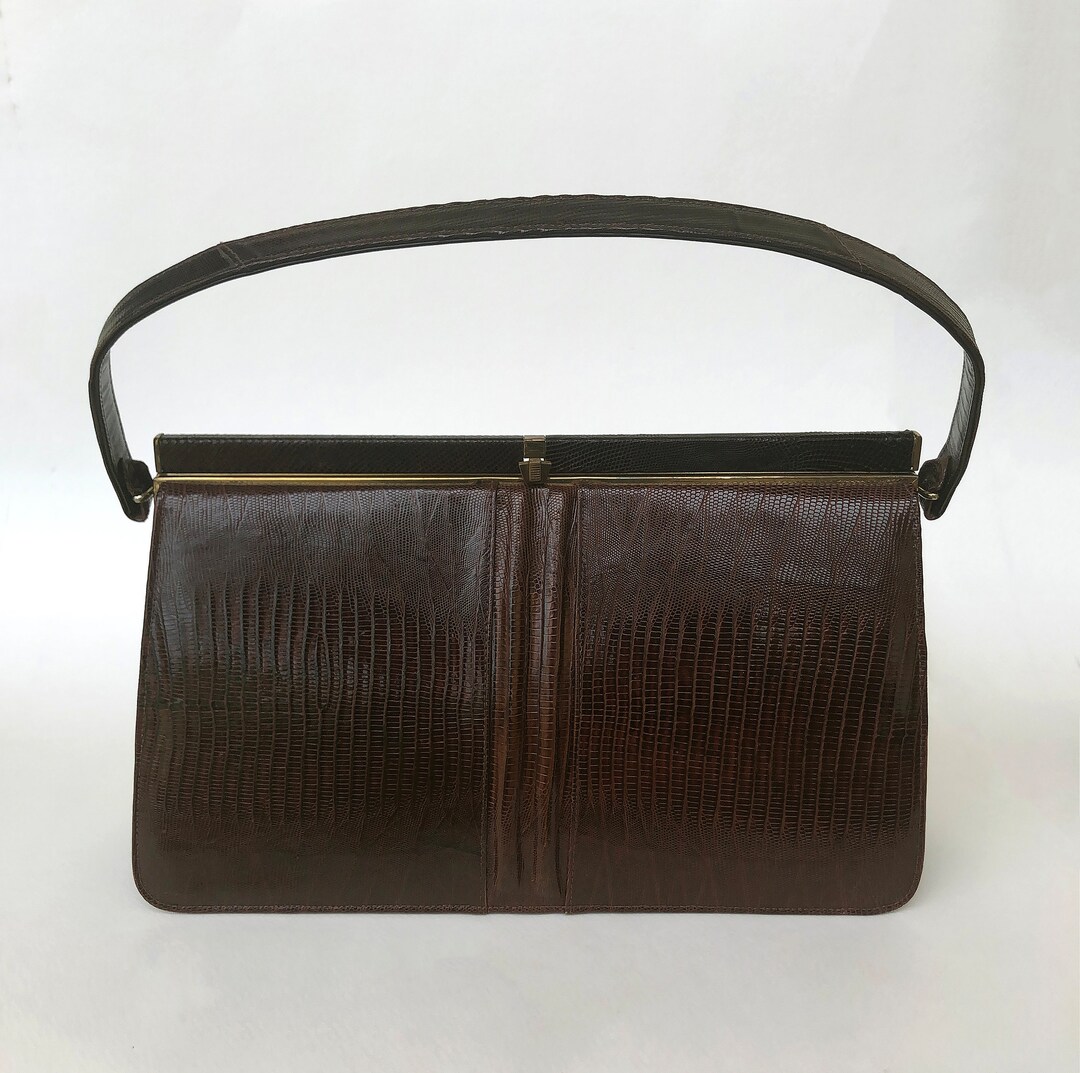 1950s Alligator Lizard Handbag: Vintage Top Handle Exotic Purse - Etsy