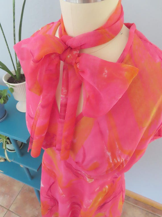 1960s Edith Flagg Watercolor Maxi Dress with Jacket &… - Gem