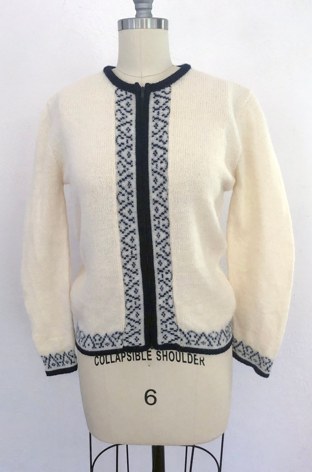 1950s Knit Zip Cardigan: Vintage Cropped Pin-up Sweater - Etsy