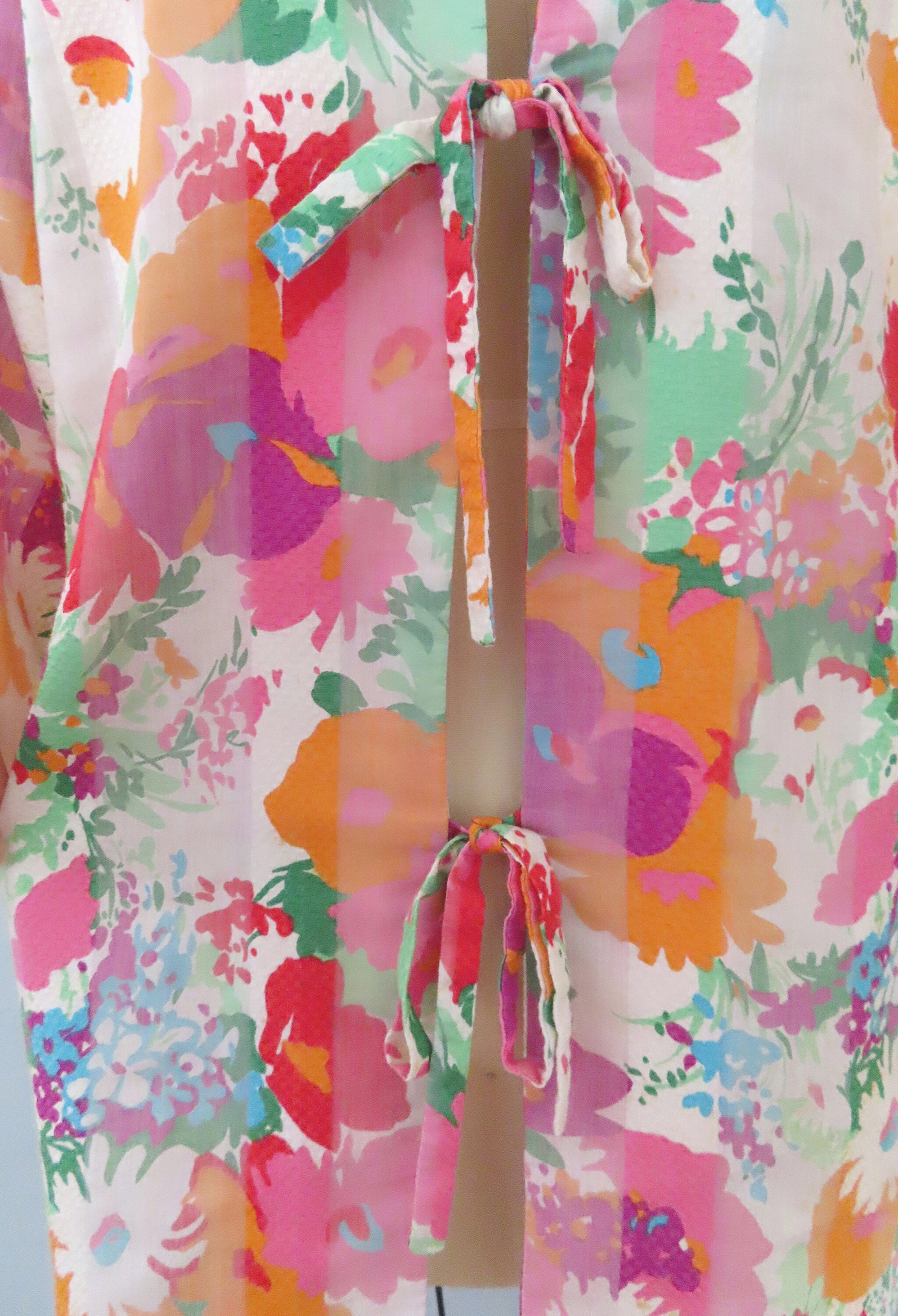 1970s Floral Smock Tunic: Open Back Balloon Sleeve Top - Etsy