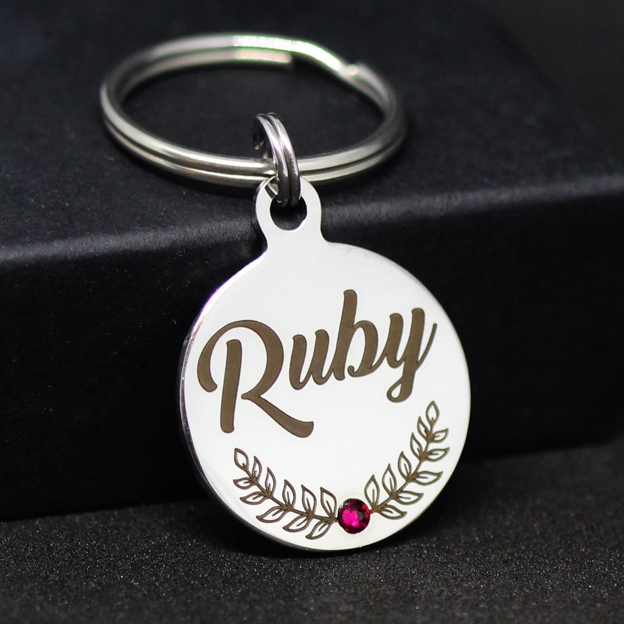 Dog Name Tag Custom Personalized With Crystal, Engraved Dog ID Tag With ...