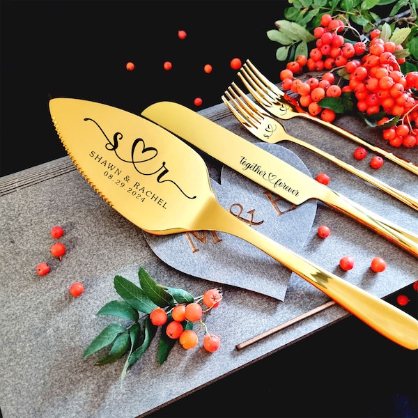 Gold Knife and Forks Set - Etsy