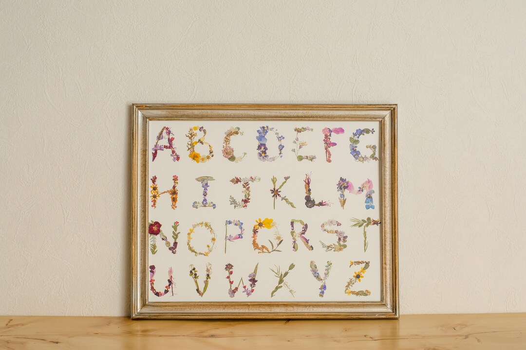 Pressed Flower Alphabet Print - Etsy