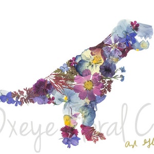 Pressed Flower Dinosaur Prints - Etsy