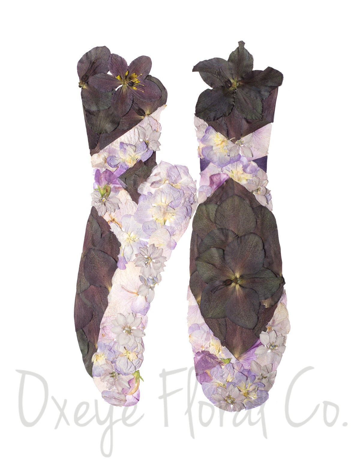 Pressed Flower Ballet Slippers Print (purple) - Etsy
