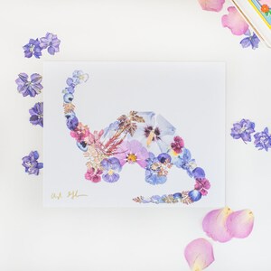 Pressed Flower Dinosaur Prints - Etsy
