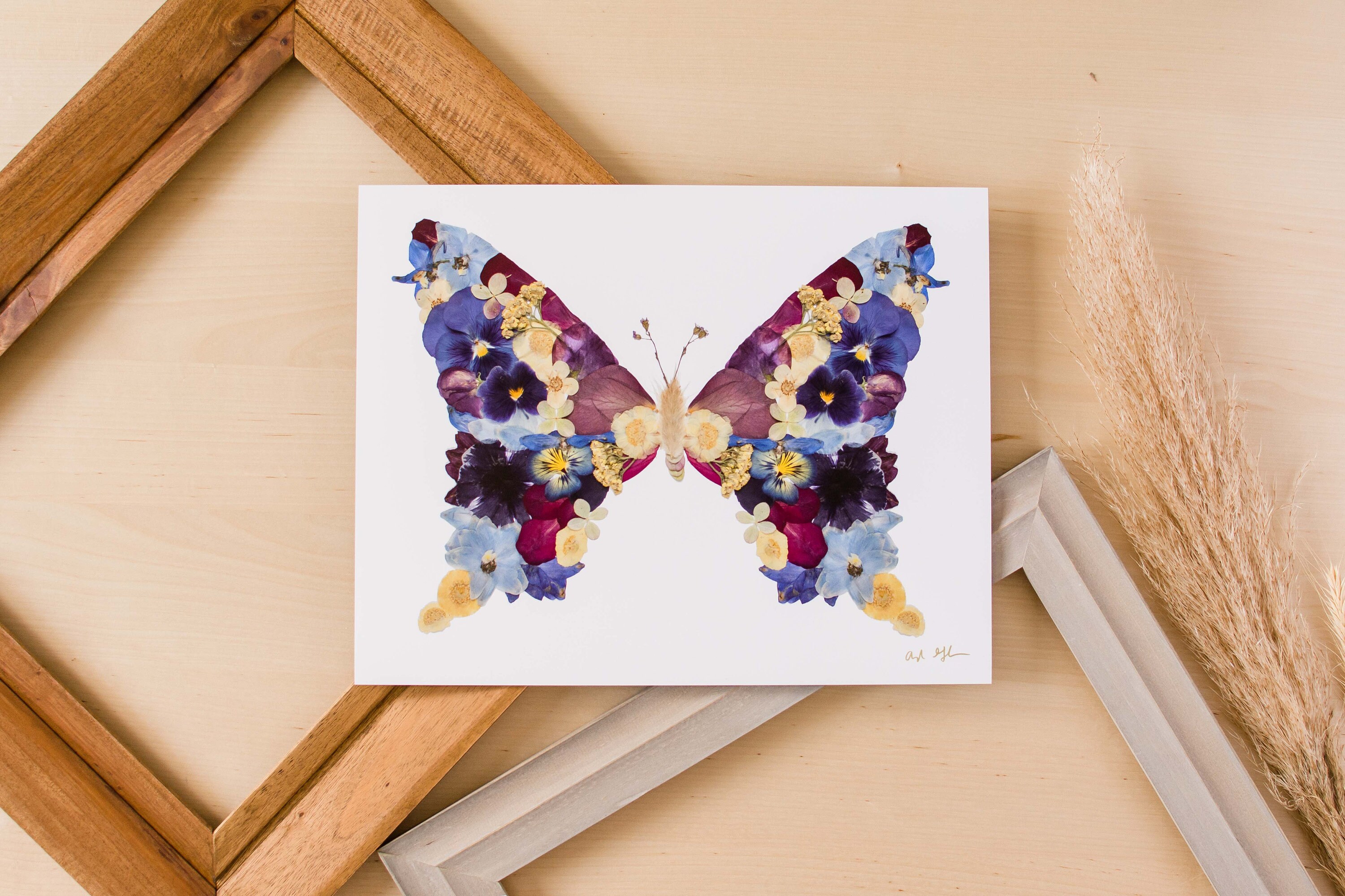 Pressed Flower Butterfly Print - Etsy