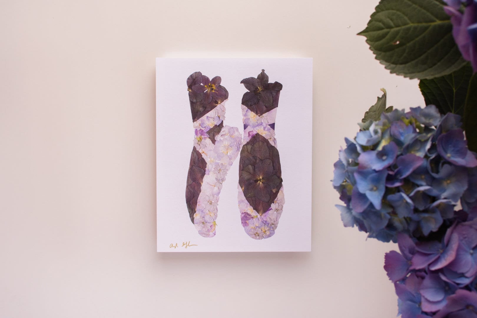 Pressed Flower Ballet Slippers Print (purple) - Etsy