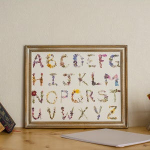 Pressed Flower Alphabet Print - Etsy
