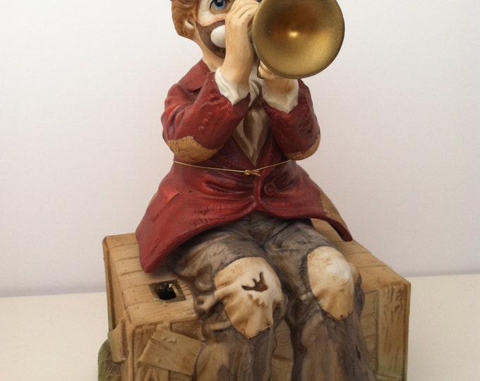 Melody in Motion Music Box Clown Hobo Willie Trumpet Play by Waco - Etsy