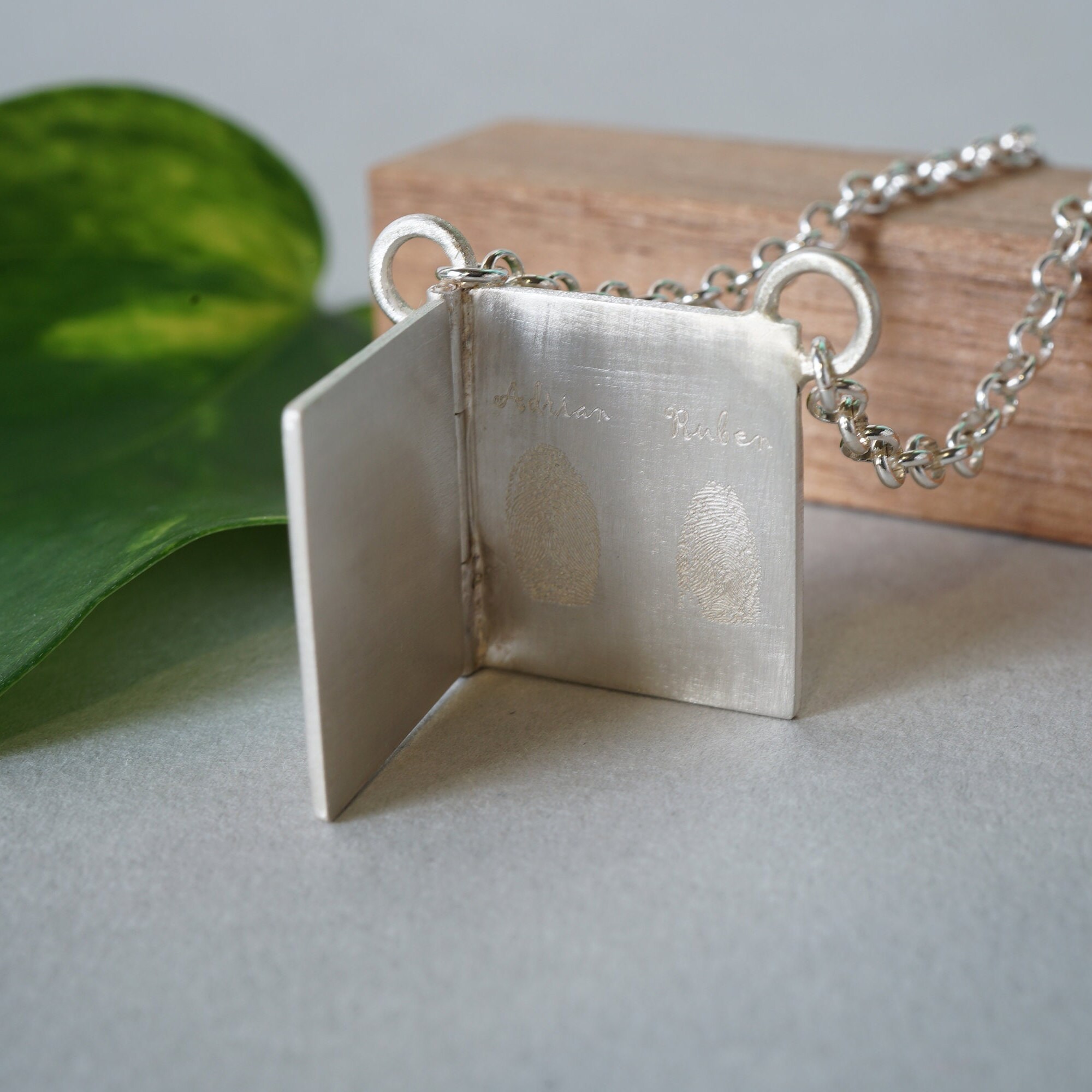 Personalized Silver Book Locket Necklace, Engraved Message Pendant - Etsy