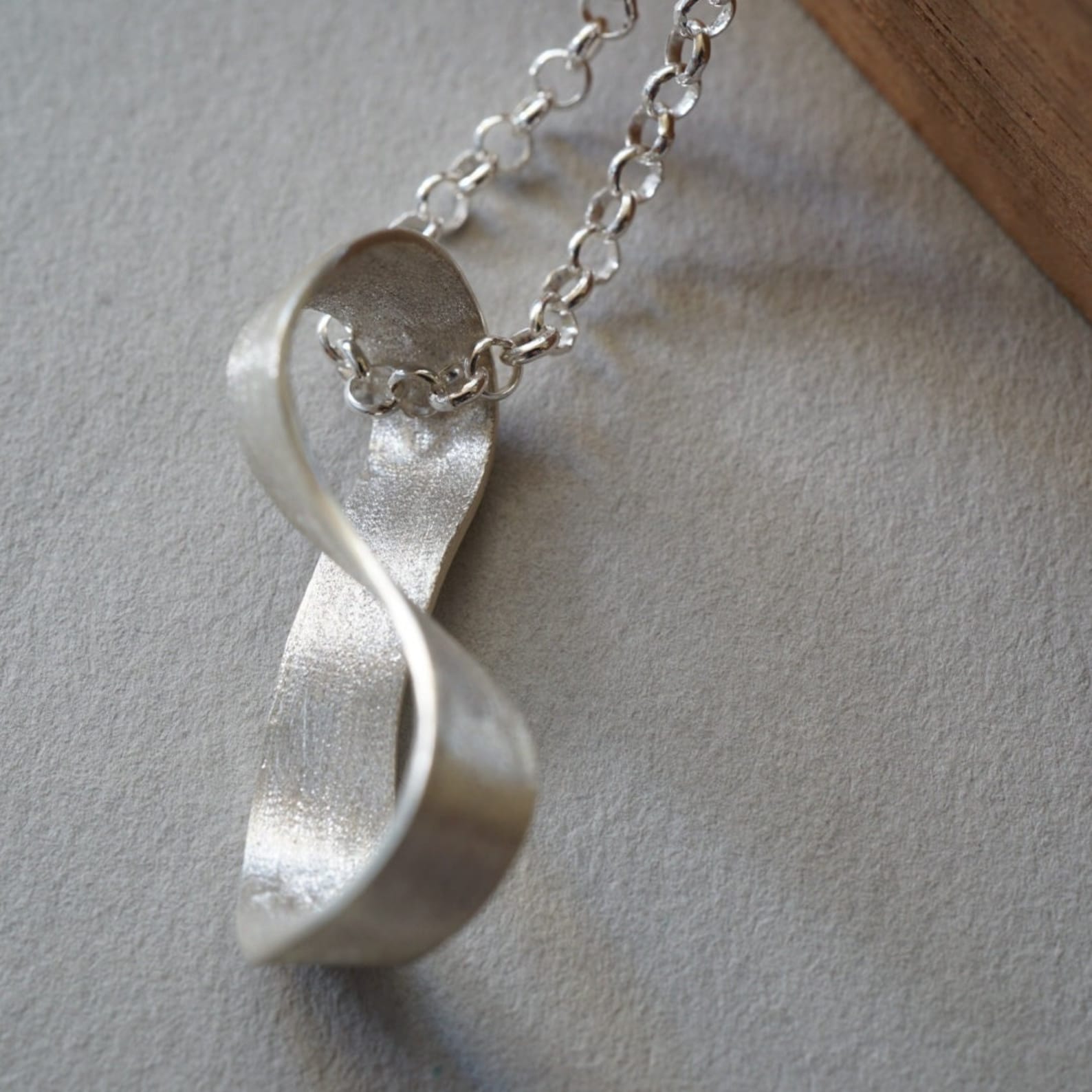 Small Mobius Strip Pendant, Laser Engraved Silver Necklace - Etsy