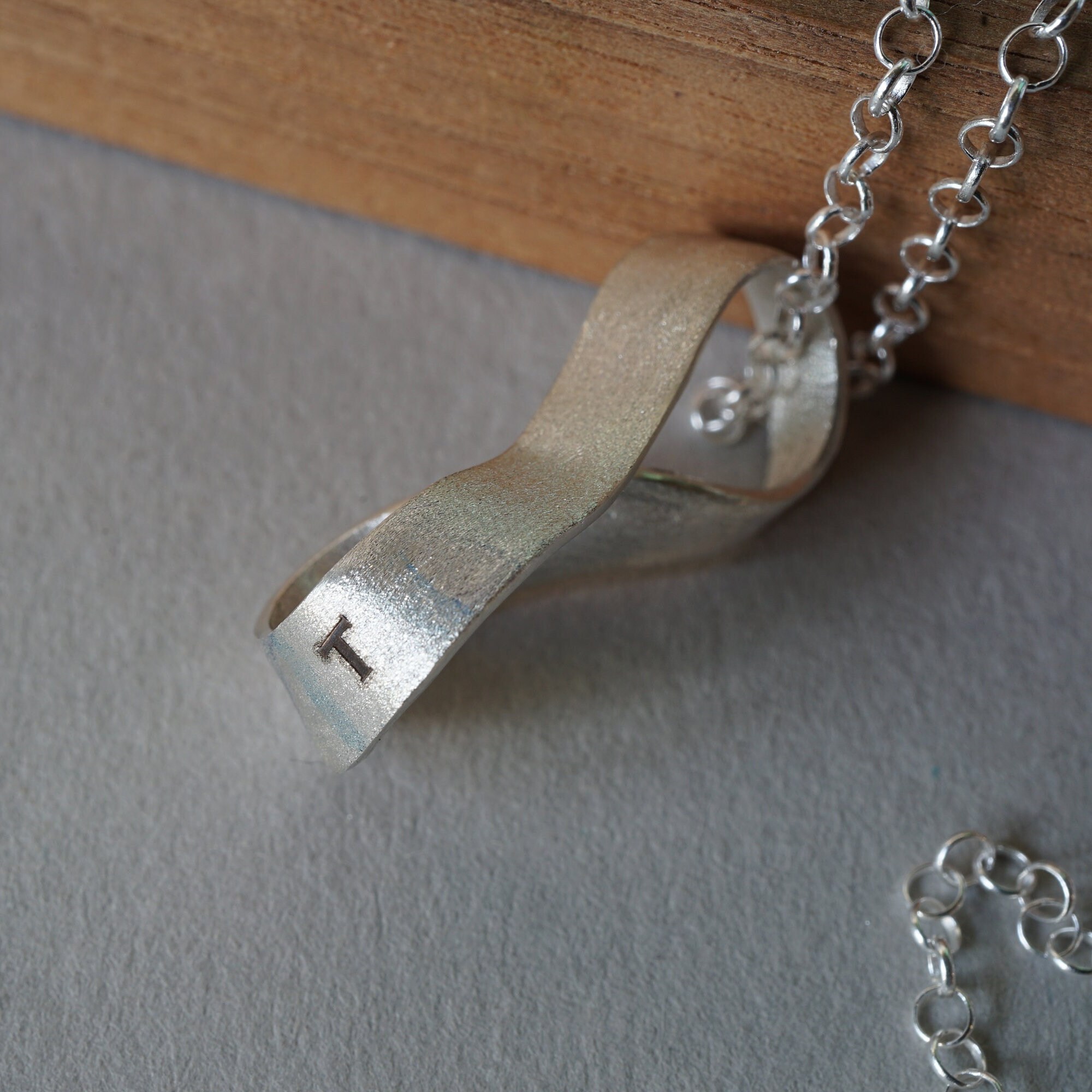 Small Mobius Strip Pendant, Laser Engraved Silver Necklace - Etsy