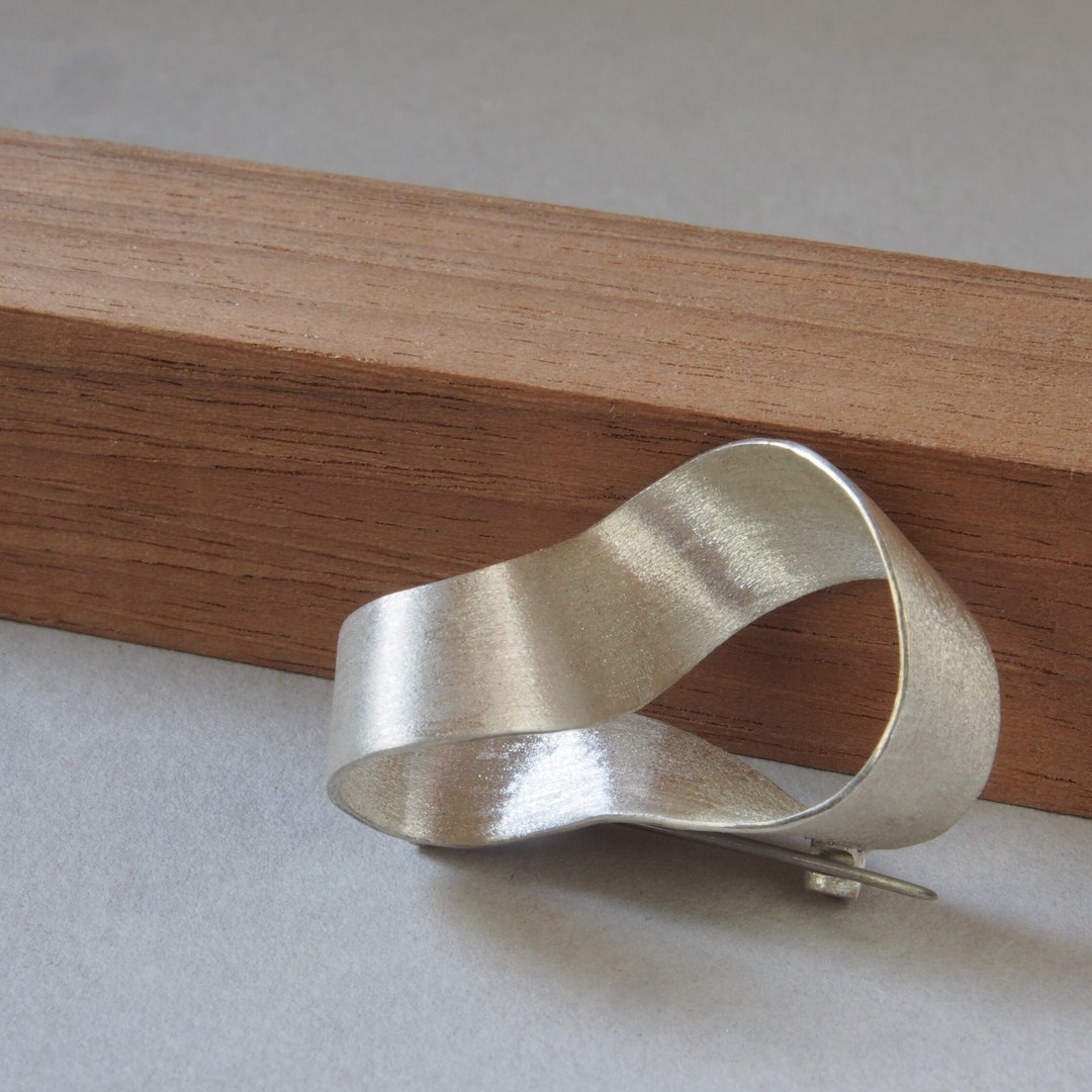 Handmade Sterling Silver Mobius Necklace, Large Geometric Pendant, Math ...