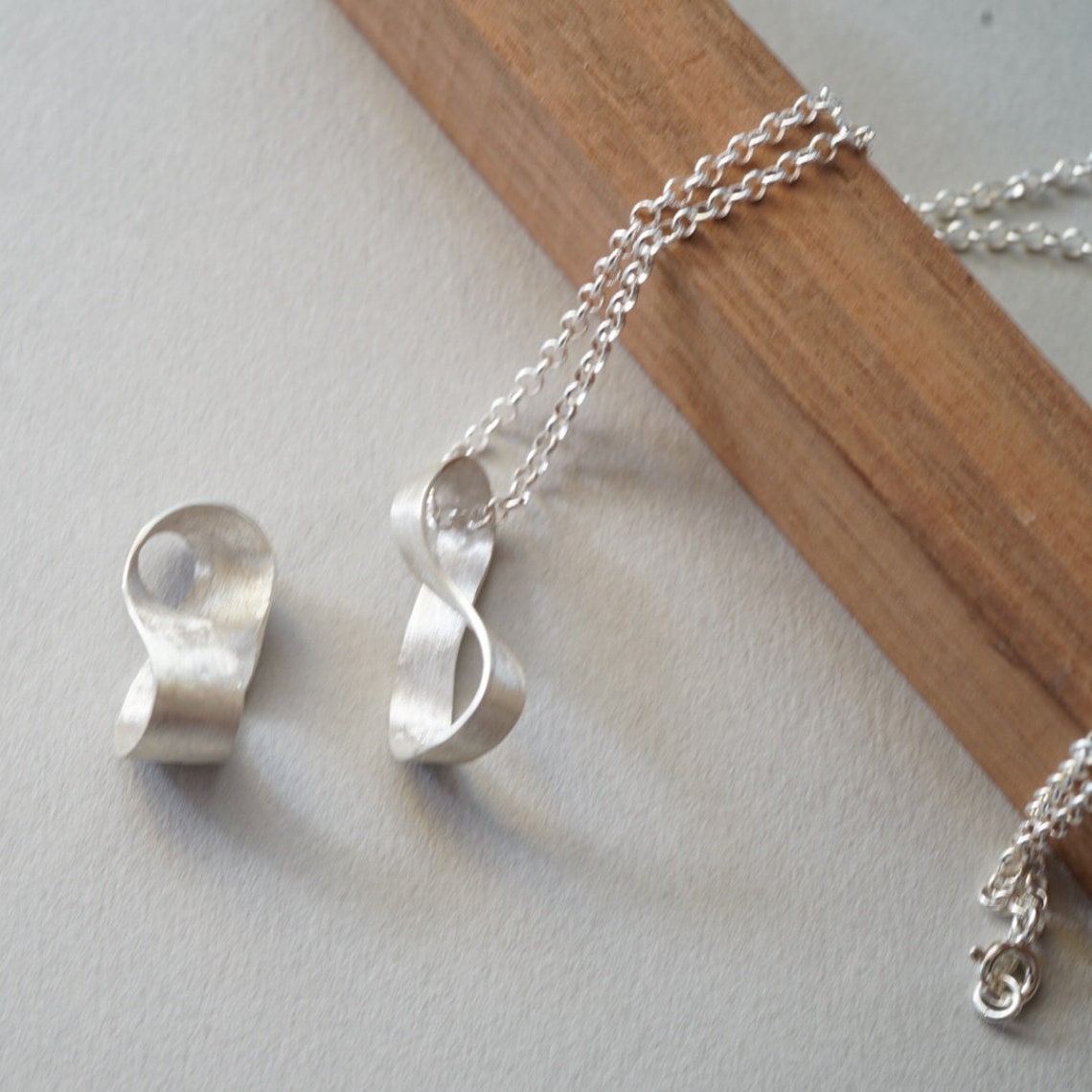 Small Mobius Strip Pendant, Laser Engraved Silver Necklace - Etsy