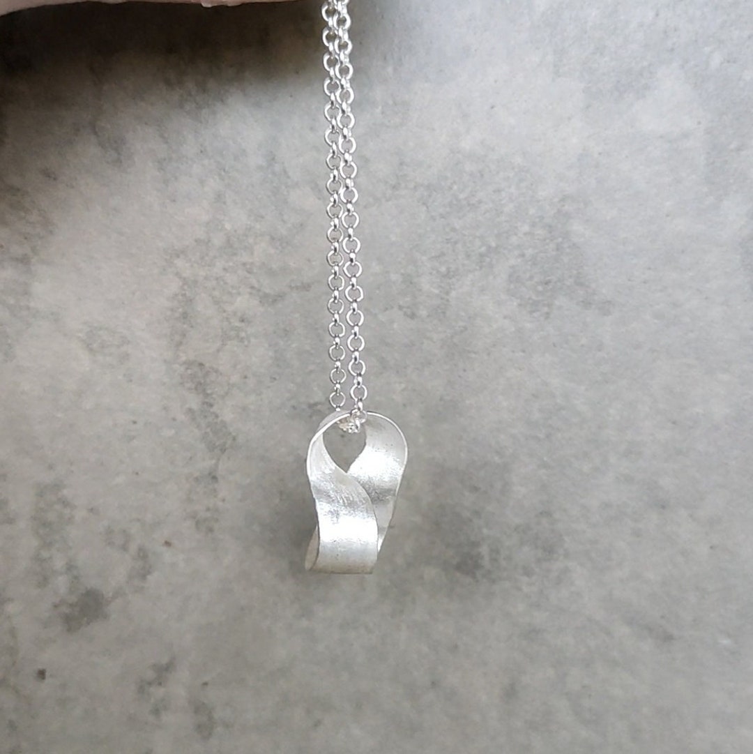 Small Mobius Strip Pendant in Sterling Silver. Möbius Pendant. Maths ...