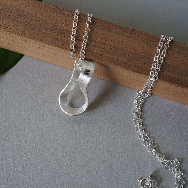 Small Mobius Strip Pendant, Laser Engraved Silver Necklace - Etsy