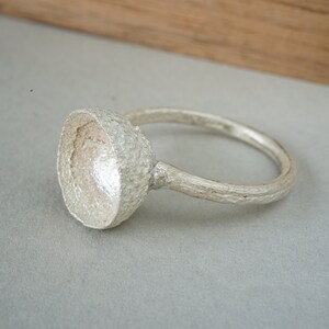 Silver Acorn Cupule Ring, Oak Twig Band, Nature Jewelry - Etsy
