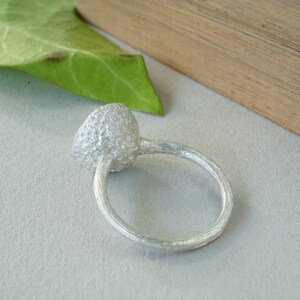 Silver Acorn Cupule Ring, Oak Twig Band, Nature Jewelry - Etsy