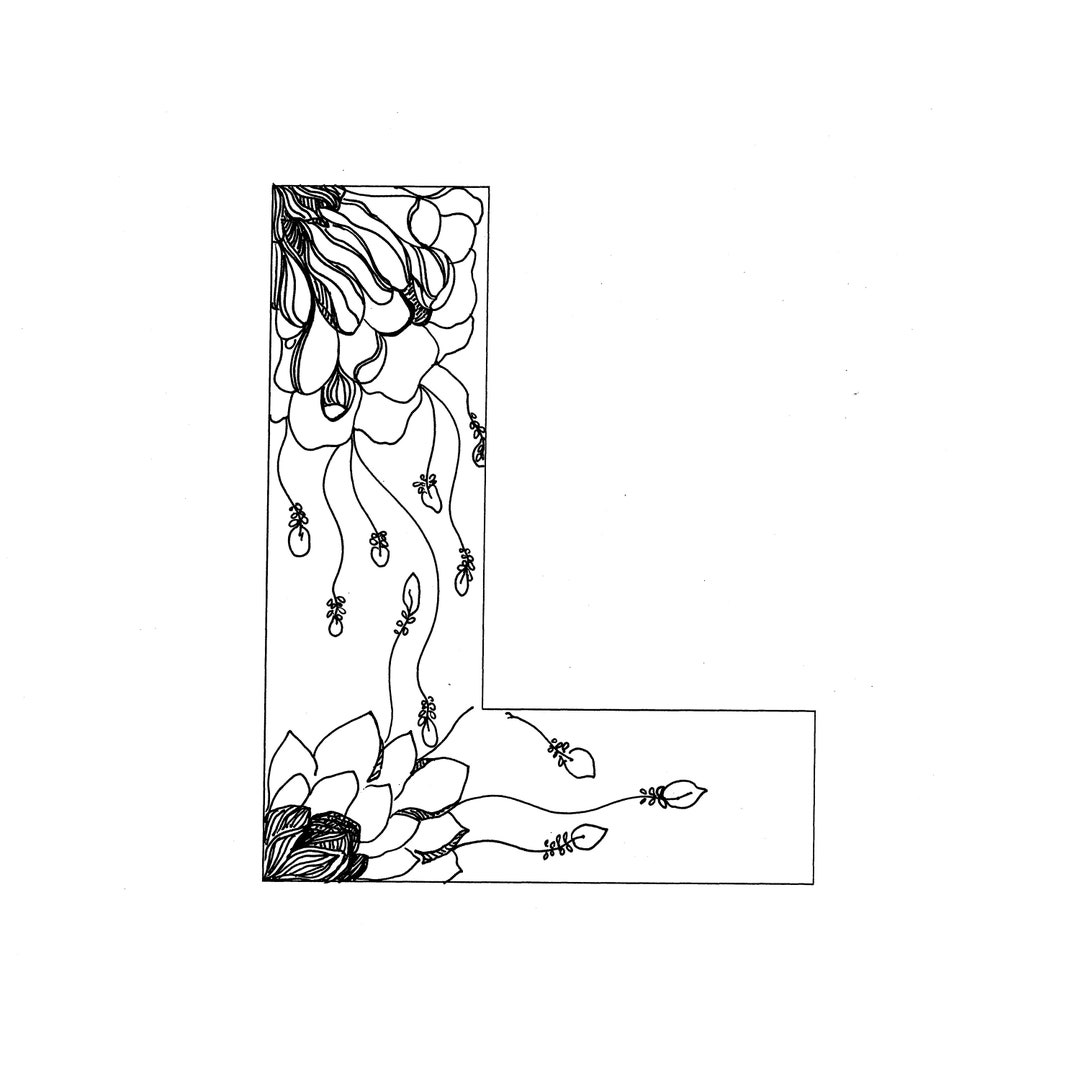 Coloring Pages, the Letter L, Floral Coloring Page, Floral Monogram ...