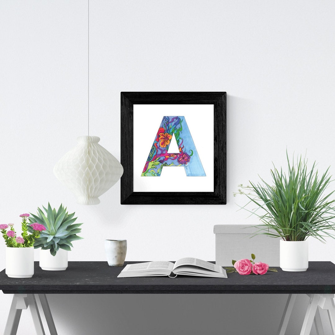 DIY, Color in Letters, Floral, Printable Coloring Pages, the Letter A ...