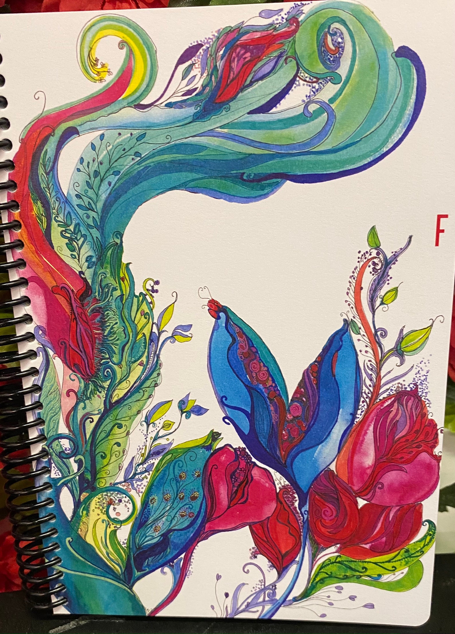 Tabbed Address and Contact Book Original Floral Art on Every - Etsy