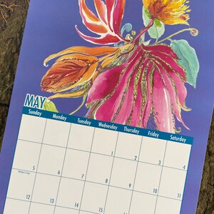 2024 Colorful Wall Calendar, Vibrant Watercolors of Whimsical Flowers ...