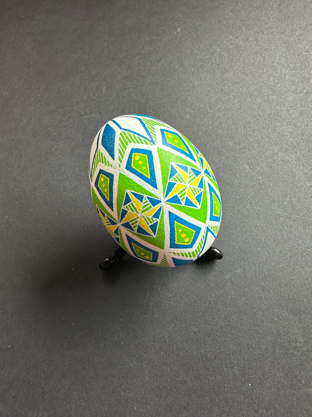 Blue Green Yellow Geometric Pysanka - Etsy