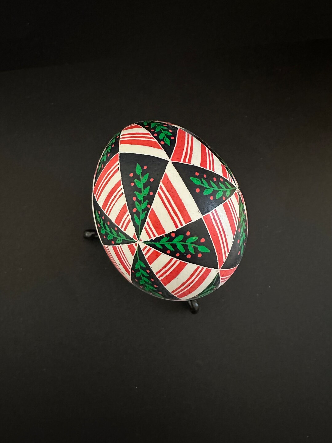 Candy Can Stripe and Holly Ornament in Red, White, & Green - Etsy