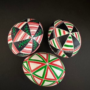 Candy Can Stripe and Holly Ornament in Red, White, & Green - Etsy