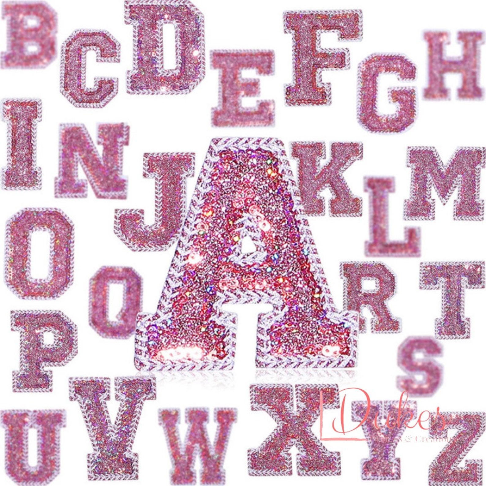 Pink Glitter & Sequins Patch Letters - Etsy