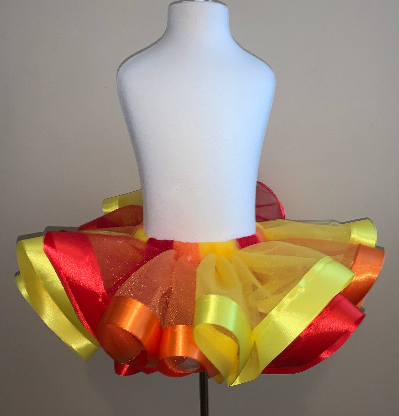 Red Yellow & Orange Ribbon Trim Tutu - Etsy