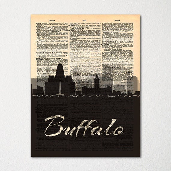 Buffalo City Skyline Dictionary Art Print / Cityscape Poster / | Etsy