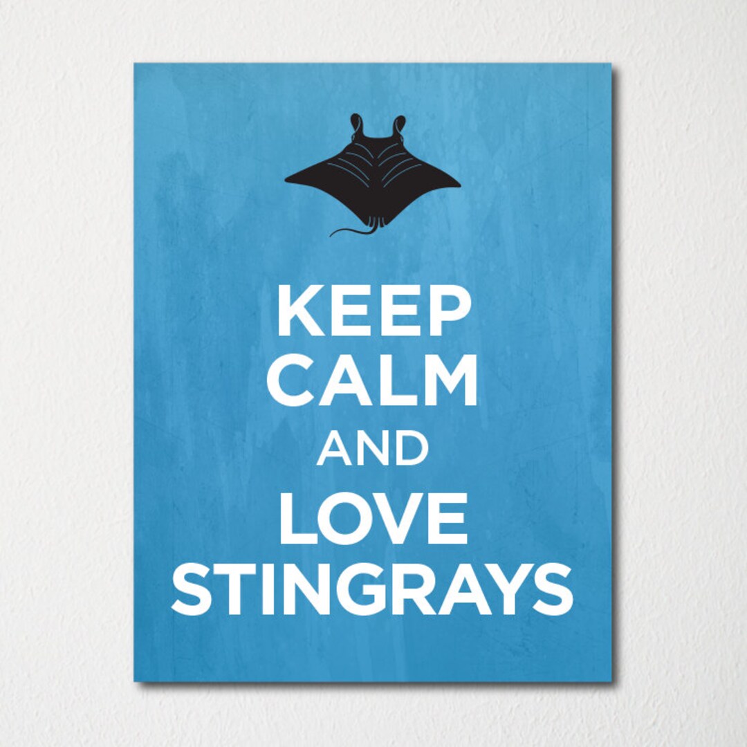 Keep Calm and Love Stingrays - Fine Art Print - Choice of Color ...