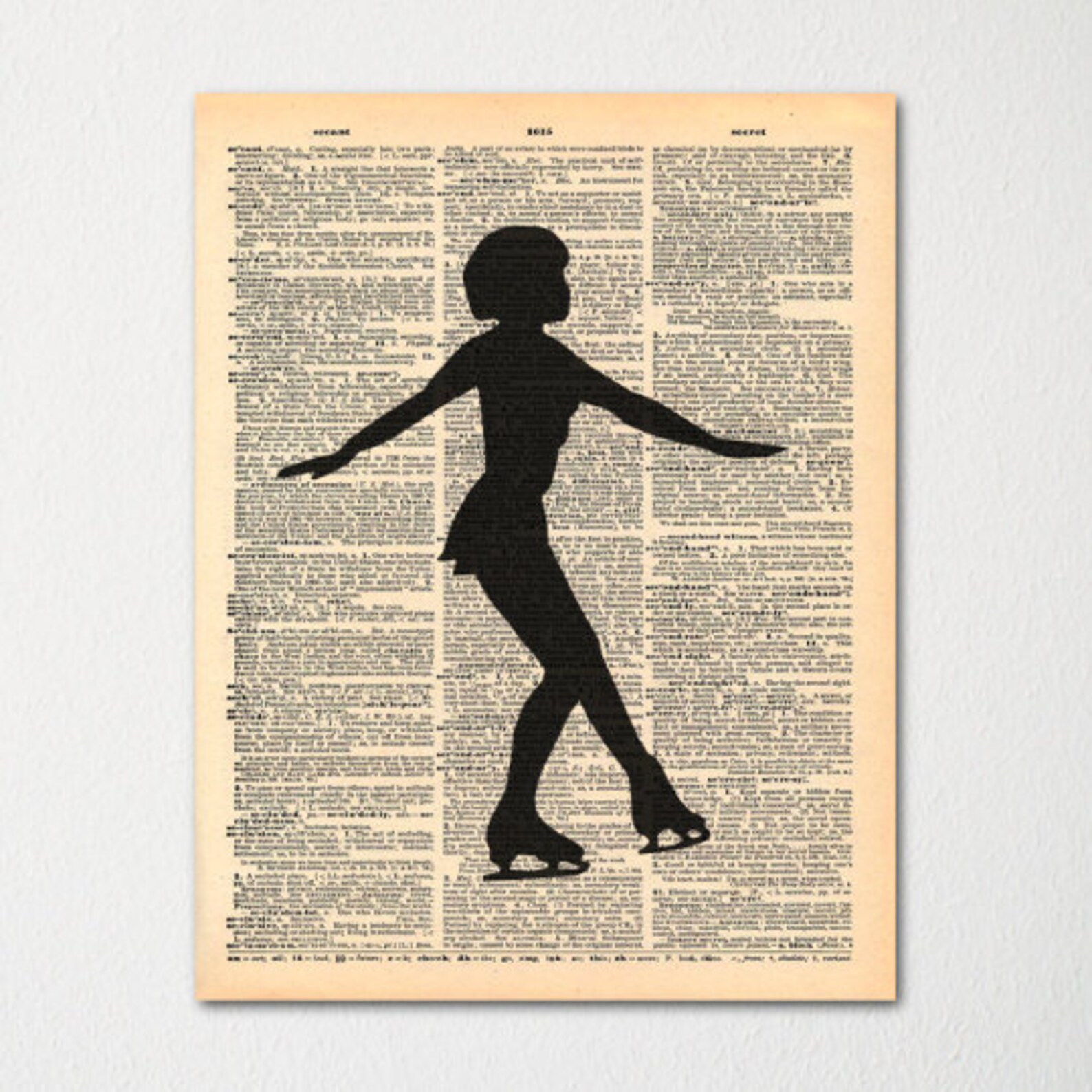 Figure Skating Dictionary Art Print / Vintage Dictionary Paper - Etsy