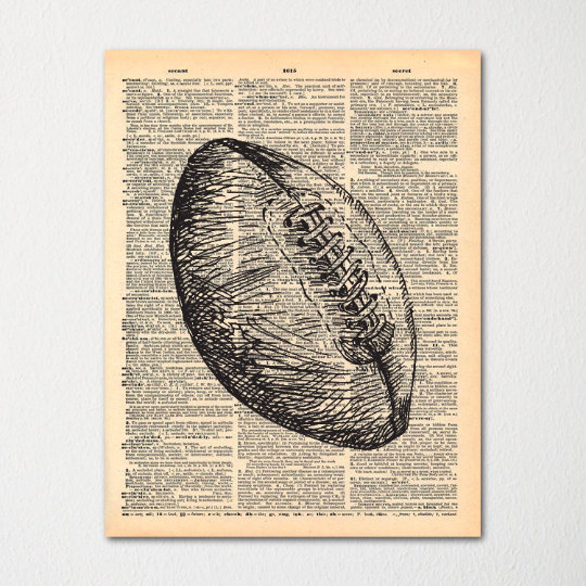 Football Dictionary Art Print / Vintage Dictionary Paper - Etsy