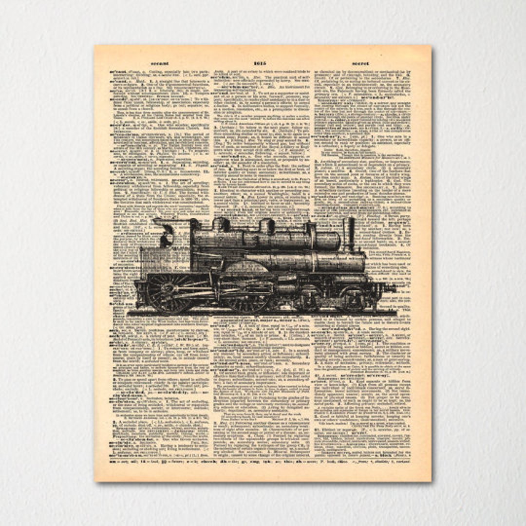 Train Dictionary Art Print / Vintage Dictionary Paper - Etsy