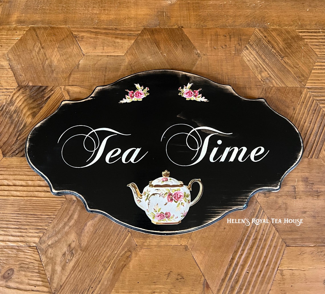 Tea Time Sign Wood Plaque Wall Hanging - Etsy