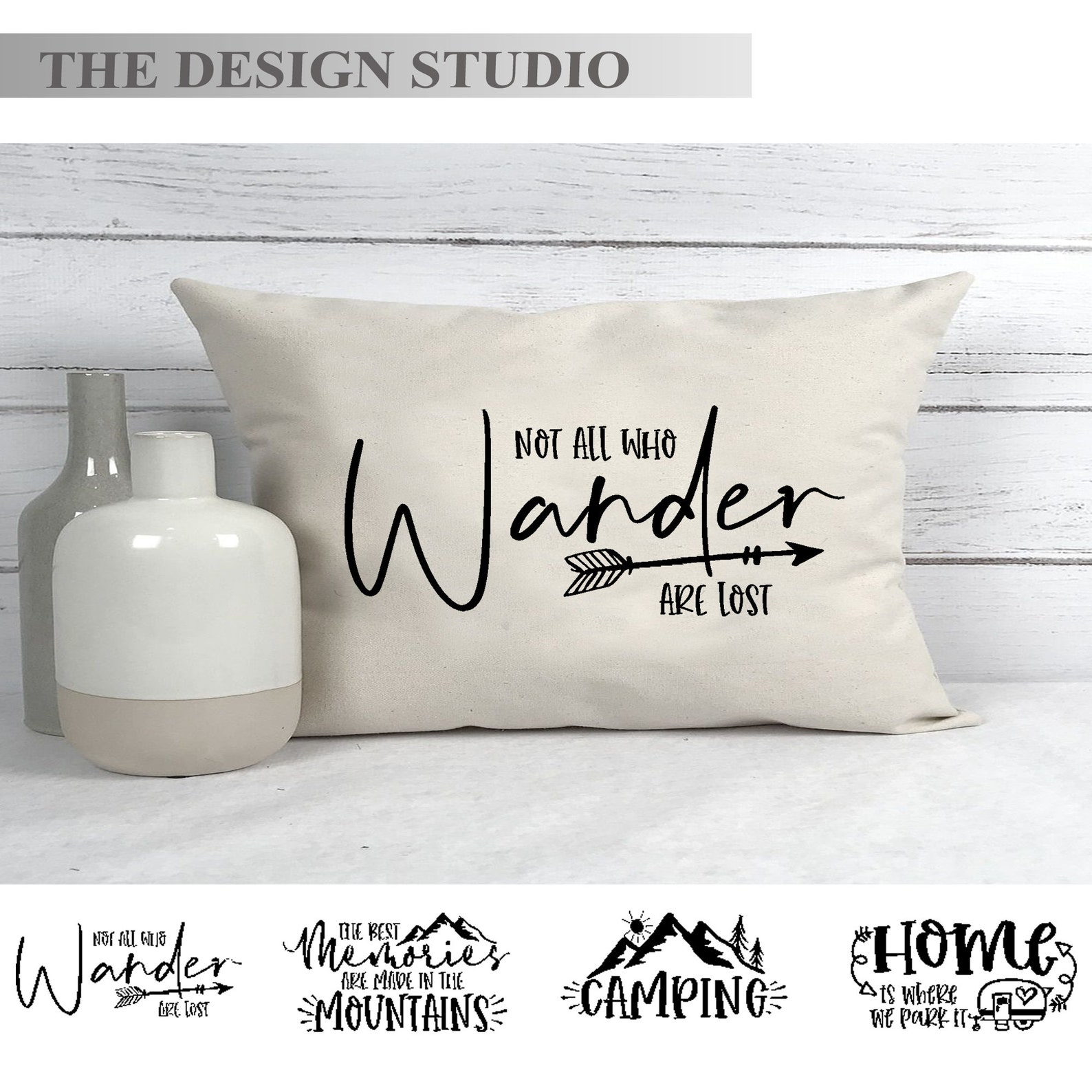 Camping Theme Pillow Not All Who Wander Are Lost Cabin Décor | Etsy