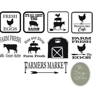 Farm Decals, Set of 9, Fresh Produce, Farm House Chic Décor, Window ...