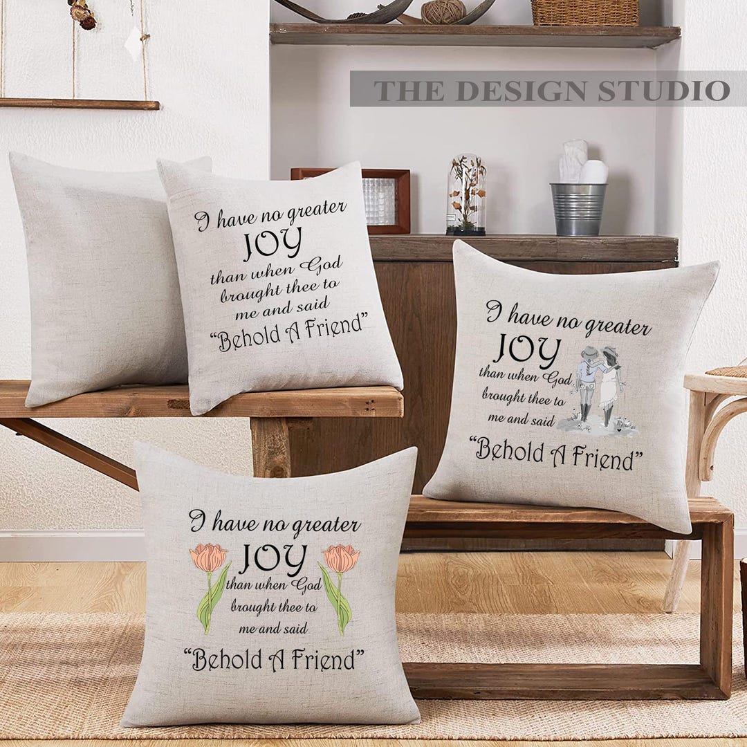 Friendship Pillow Cover: Farmhouse Chic Throw Pillow With Words - Etsy